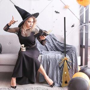 Kids Witches Broom - Halloween Decor Broom | Halloween Witch Broom with Detachable Handle, Reusable Witch Flying Broom Stick,Witch Wizard Costume Accessories, Wizard Broom-Stick Cosplay, Halloween