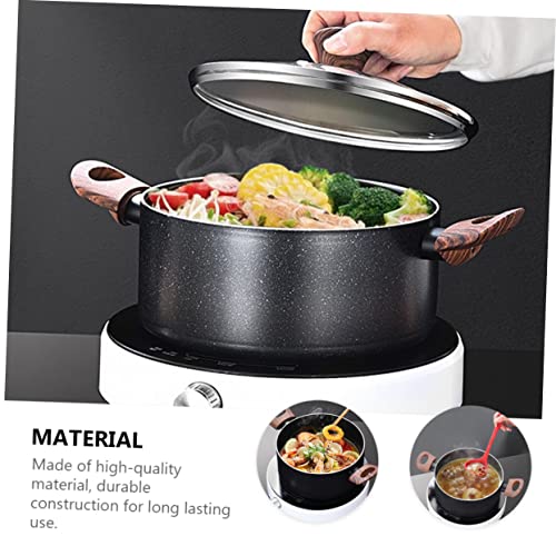 HOLIDYOYO Pot Stainless Cookware Pastel Milk Pan Coffee Heater Butter Coffee Milk Warmer Soup Bowls with Lids Milk Coffee Candy Creamer Fruit Dip Work on Outdoor Cookware Wood Black