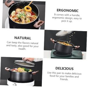 HOLIDYOYO Pot Stainless Cookware Pastel Milk Pan Coffee Heater Butter Coffee Milk Warmer Soup Bowls with Lids Milk Coffee Candy Creamer Fruit Dip Work on Outdoor Cookware Wood Black