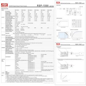 TorqCali RSP-1500-48 48V 1500W Single Output Power Supply with PFC Function, Constant Voltage, IP67 Protection, for Industrial Automation, Telecommunications, and Renewable Energy Systems