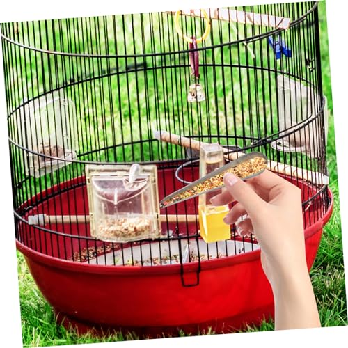 Levemolo 3pcs Feeder Birdemic Parrot Feeding Accessory Feed Scoop Bird Food Added Pet Feeding Food Shovel Birds Food Shovel Bird Supplies Birds Food Spoons Bird Food Scoop Stainless Steel