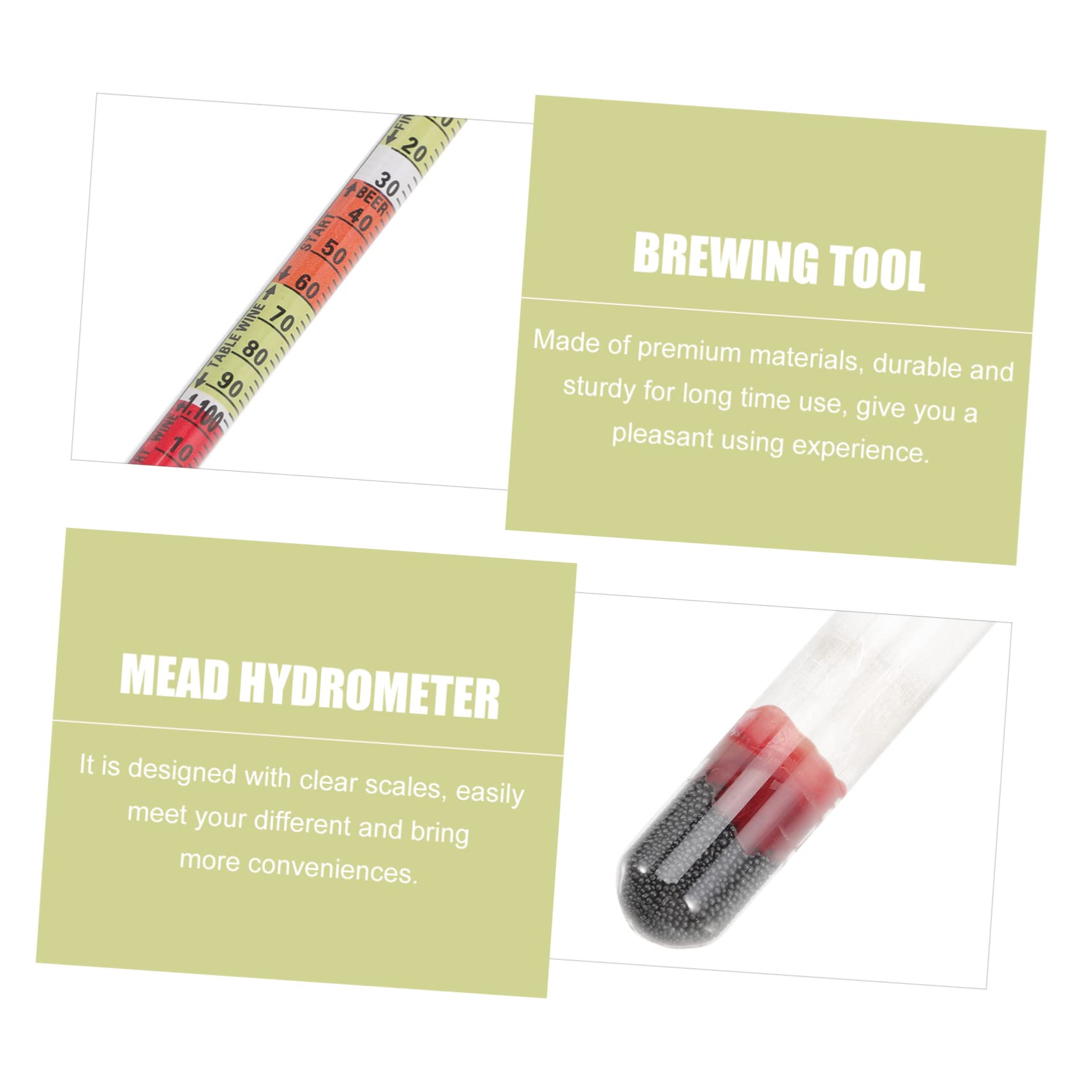 FELTECHELECTR 2 Sets American Attenuation Meter Mead Kit Fermented Beverages Test Jar Brewing Hydrometer Tester Hydrometer Test Jar Hydrometer Kit Brewing Tool Beer Mead Making Kit Plastic