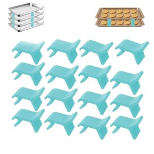 baking sheet stackers, baking sheet stacking clips, baking tray stackers,safe and heat-resistant sheet pan stacking clips for restaurants, kitchen, picnic (32, light blue)