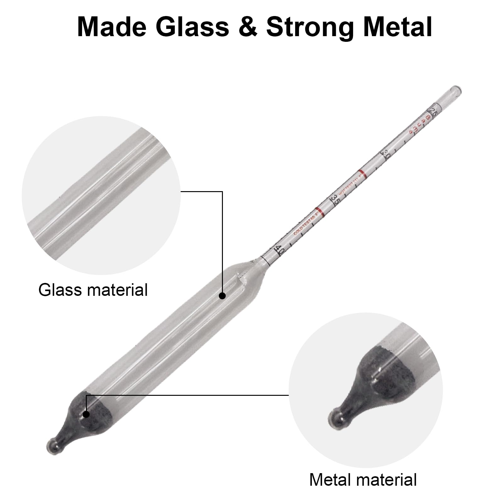 kobeIeen Maple Hydrometer Measure Sugar and Moistures Content (Density) of Boiled Baumes and BrixScale