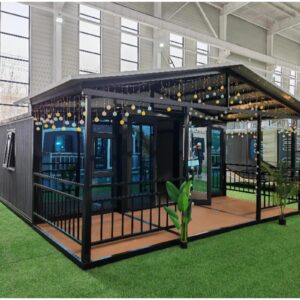 portable prefabricated tiny house 20x20ft, mobile expandable house, outdoor storage, modern study steel storage house garden houses，customizable room, kitchen, bathroom and balcony