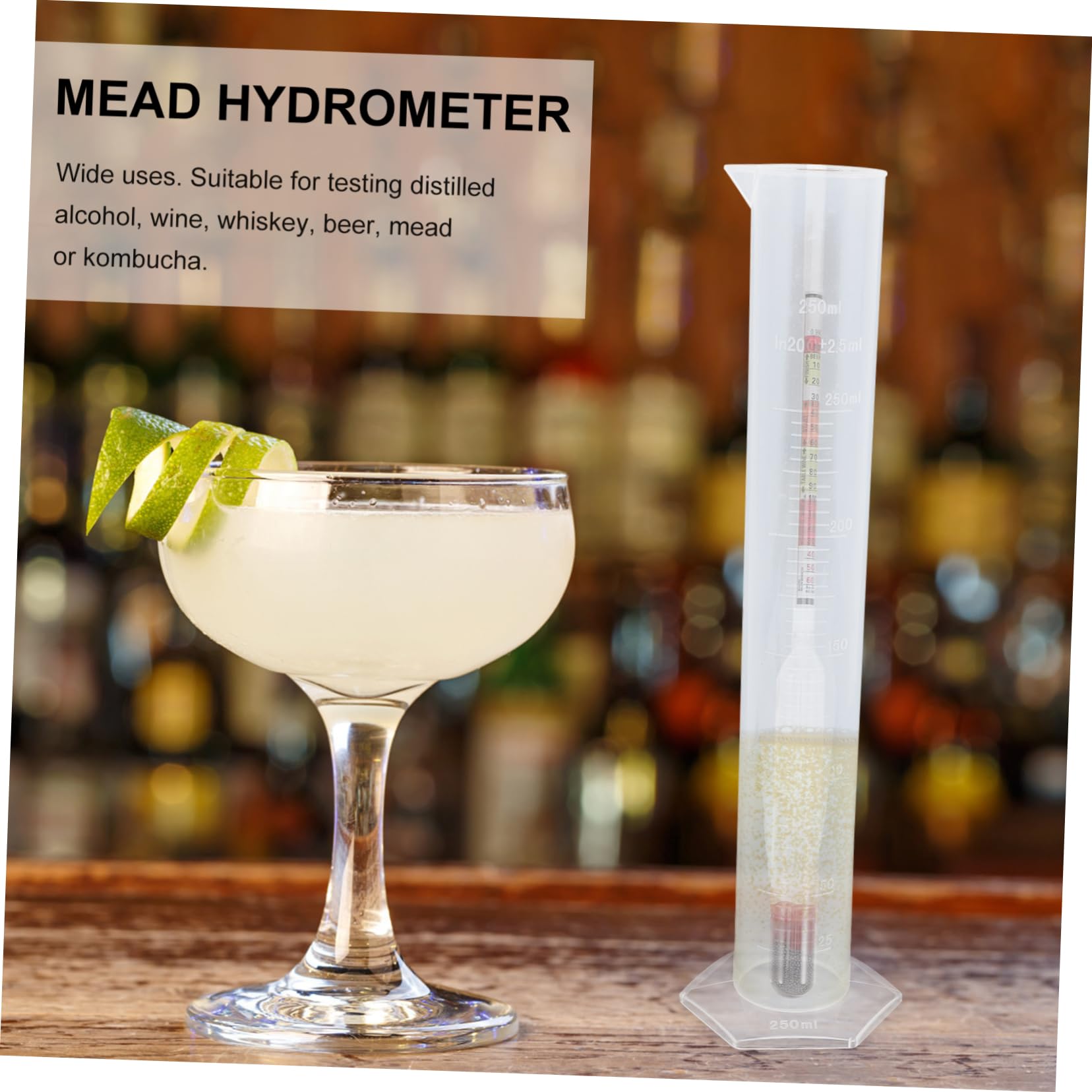 FELTECHELECTR 2 Sets American Attenuation Meter Mead Kit Fermented Beverages Test Jar Brewing Hydrometer Tester Hydrometer Test Jar Hydrometer Kit Brewing Tool Beer Mead Making Kit Plastic