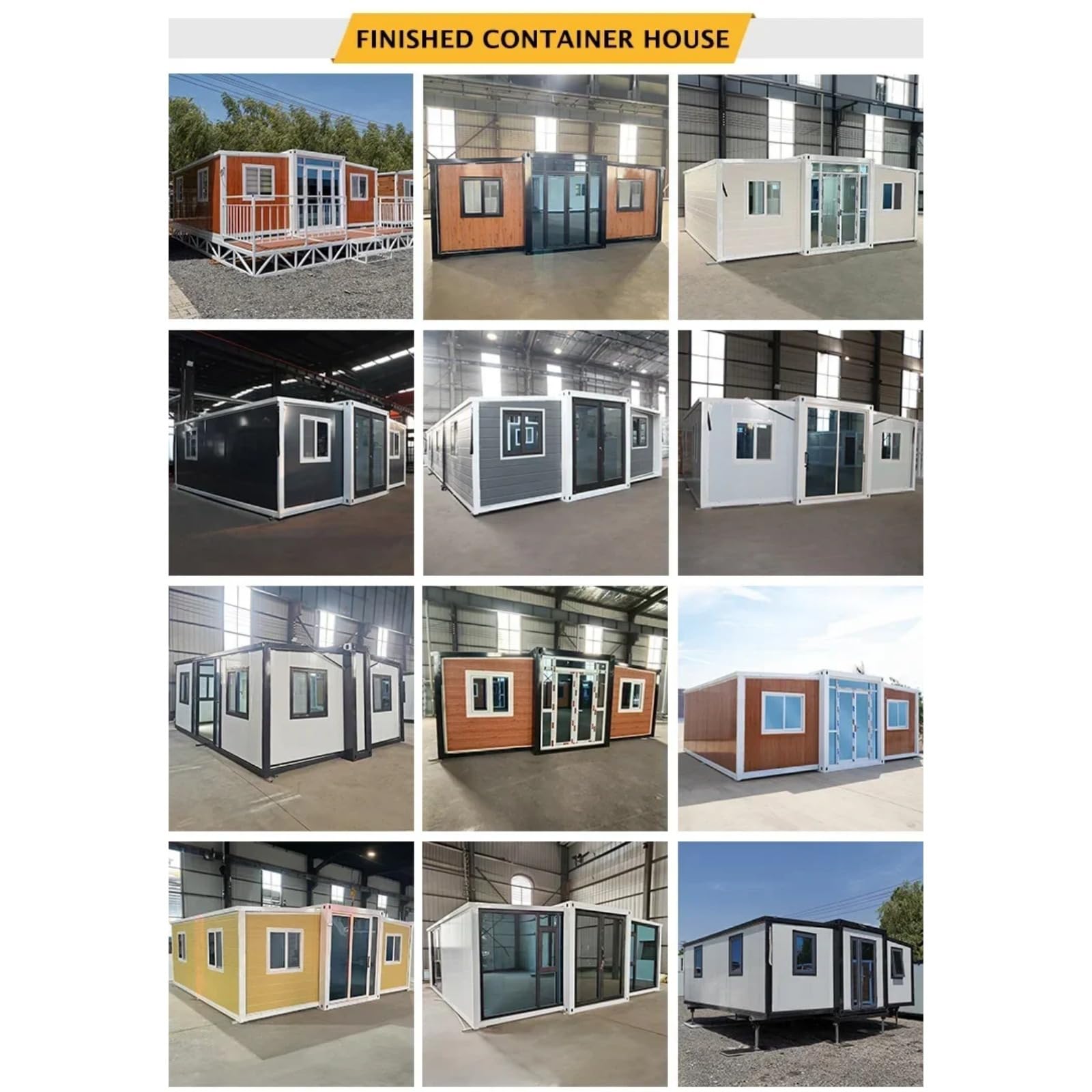 20ft Prefabricated Portable Mobile Extendable Container Houses Tiny Villa Low Cost Prefab Container House Customizable Rooms and Balconies