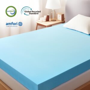 Symax 4inch King Mattress Topper, Gel-Infused Memory Foam Topper, Memory Foam Mattress Topper, Soft Bed Topper Mattress Pads for Bed, Sofa, RV