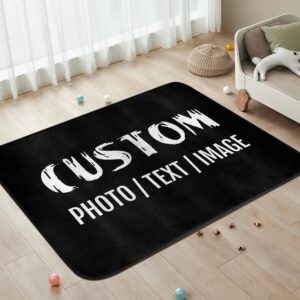 lenanasu custom rug personalized area carpet with logo image text photo, non-slip machine washable decorative low pile indoor mat for bedroom, living room, kids room, entry (31 x 20 in)