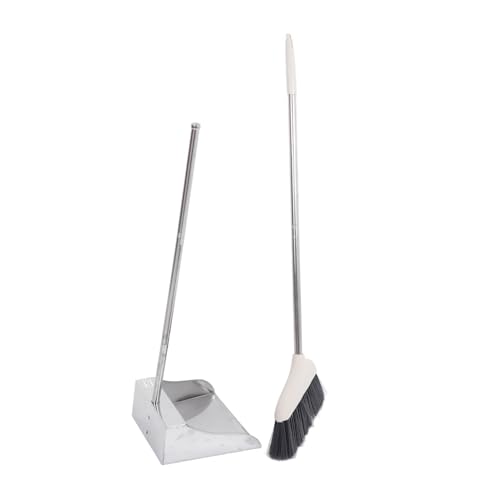 ORFOFE 1 Set Garbage Shovel Indoor Broom Dustpan Home Cleaning Broom Stand up Dustpans Office Broom Dustpan Angle Brooms Lobby Dustpan Scoop Shovel Standing Dustpan Stainless Steel