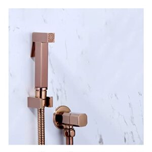 shower system, bidet sprayer, single cold rose gold solid brass toilet douche kit shattaf shower head copper valve faucet set,c set