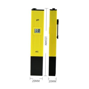 SOESFOUFU Ph Tester LCD Ph Pen Digital Ph Pen Ph Measurement Ph Meter Pen Ph Test Pen Water Quality Monitor Drinking Water Ph Pen Aquarium Ph Pen Portable Ph Pen Water Tester Yellow