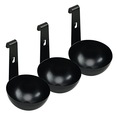 CIYODO 3pcs Stainless Steel Egg Cooker Egg Maker Machine Boil Egg Cooker Egg Holder Stand Boiled Egg Cooker Egg Cups for Eggs Steamed Egg Cup Egg Pan Steamer Pot Boiled Egg Holder Black