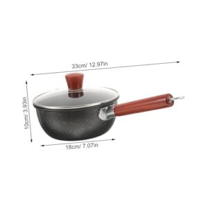 SHOWERORO 1 Set Small Mini Cooker Stainless Cookware Outdoor Pot Induction Saucepan Mini Butter Warmer Steel Butter Warmer Small Sauce Pot Noodle Cooker Pot Pastel Pan Black Iron