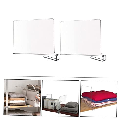 Garneck 2pcs Clothes Board Wardrobe Shelf Dividers Closet Seperators Closet Organizer Dividers Multi-Function Shelf Divider Drawer Dividers Cabinet Supply Wire Shelf Dividers Acrylic