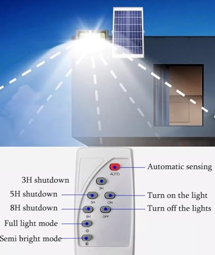 ZXXHNNAIH Solar Street Light IP67 Waterproof Solar Street Lights Outdoor,30ft Wire Light Sensor Solar Parking Lot Lights Dusk to Dawn, for Backyard Garden