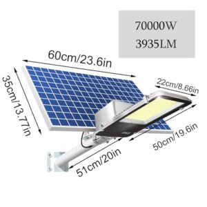 ZXXHNNAIH Solar Street Light IP165 Waterproof Solar Street Light with Pole,Easy Installation,Equipped with a Remote Control for Remote Control,for Yard