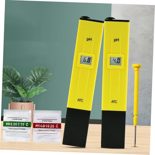 SOESFOUFU Ph Tester LCD Ph Pen Digital Ph Pen Ph Measurement Ph Meter Pen Ph Test Pen Water Quality Monitor Drinking Water Ph Pen Aquarium Ph Pen Portable Ph Pen Water Tester Yellow