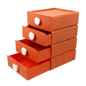 ohphcall 4pcs drawer storage box desktop storage case vanity drawers storage rack organizer makeup organizer drawers drawer vanity organizer storage drawers tabletop storage case orange pp