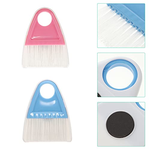 FOYTOKI 2 Sets Small Broom Dustpan Mini Brush Pet Cleaning Supplies Mini Broom Hangable Whisk Broom Table Broom Countertop Broom Sofa Broom Pet Hair Broom Computer Cleaning Brush Plastic