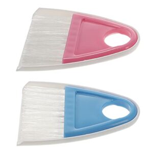 foytoki 2 sets small broom dustpan mini brush pet cleaning supplies mini broom hangable whisk broom table broom countertop broom sofa broom pet hair broom computer cleaning brush plastic