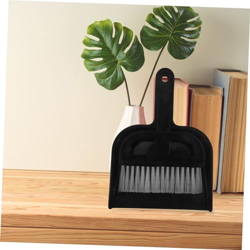 HONMEET 1 Set Broom Dustpan Set Cars Brooms Auto Car Detailing Brush Automotive Desktop Broom Kit Keyboard Cleaning Small Dustpan Car Detail Brush Dust Pan Mini Broom Plastic Black