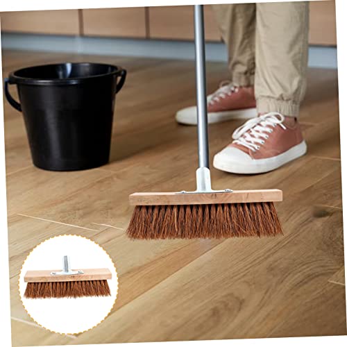 Bristle Brush Head Household Cleaning Brushes Soft Bristle Cleaning Brush Push Broom Head Wooden Floor Cleaner Brush Head Floor Cleaning Brush Head Replacement Brush Head Iron BCOATH