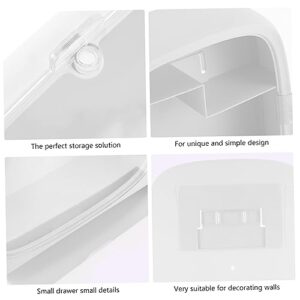 PRETYZOOM 1pc Storage Mounted Shelves for Storage Wall Shelf Household Storage Shelf Wall- Mounted Makeup Organizer Floating Shelves Wall Sundries Organizer Plastic White