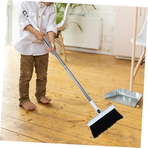 BUTIFULSIC Set Broom Dustpan Set Brooms Sweeeping Material Mini Cleaning Favor Long Handle Cleaning Broom Floor Broom Kit Kitchen Broom Home Cleaning Device Lobby Broom Stainless Steel White