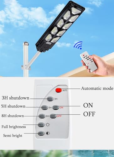 ZXXHNNAIH Solar Street Light Solar Parking Lot Light,with Motion Sensor and Remote Control,IP67 Waterproof,for Basketball Court Parking Lot