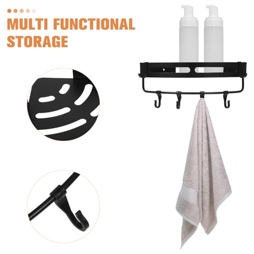 GOOHOCHY 1 Set Bathroom Storage Rack Soap Holder Bathroom Wall Shelf Toilet Storage Shelf Storage Shelves Home Wall-Mounted Shelves Wall-Mounted Sundries Holders Stainless Steel Black