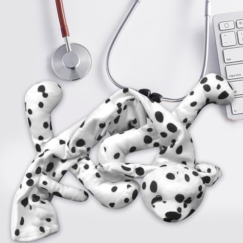 Jeorywoet Stethoscope Cover Sleeve Animal Shape Eye-Catching Plush Stethoscope Cover Soft Comfortable Stethoscope Sleeve for Hospital Nurses Doctors, Spotted Dog Style, Stethoscope Cover Sleeve