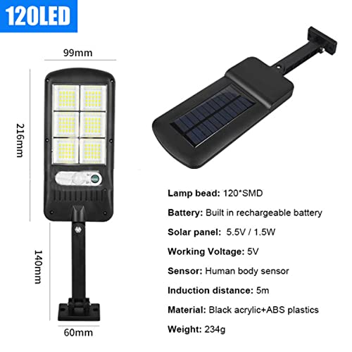 BLHKBAIKB Solar Street Light Outdoor,Solar Pole Lights with Motion Sensor Dusk to Dawn Solar Street Light Remote Control IP65 Waterproof Solar Street Light Outdoor