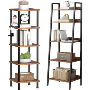 homedawn 5-tier corner shelf & 5-tier ladder shelf with steel frame