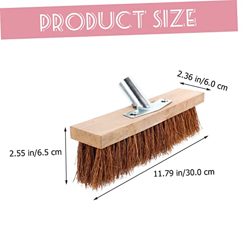 Bristle Brush Head Household Cleaning Brushes Soft Bristle Cleaning Brush Push Broom Head Wooden Floor Cleaner Brush Head Floor Cleaning Brush Head Replacement Brush Head Iron BCOATH