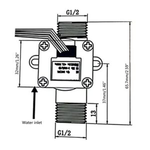 kobeIeen G1/2" Water Meter Flowmeter Counter 1-30L/min