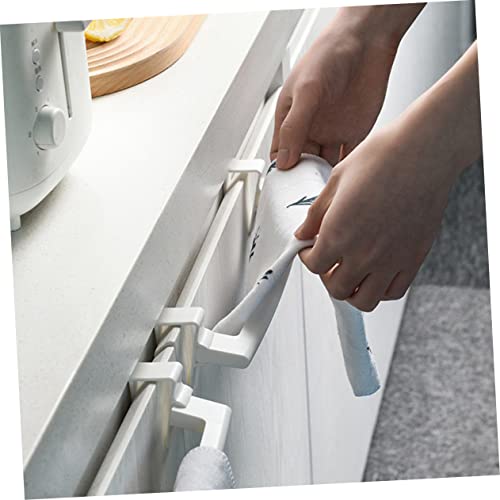 HOLIDYOYO 6pcs Door Hook Towel Hooks Towel Holder Over Door Towel Stand Over Door Towel Rack Cabinet Door Towel Hanger Arm Warmers Cabinet Hooks Kitchen Dish Cloth Storage Rod Towel Bar Abs