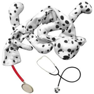 jeorywoet stethoscope cover sleeve animal shape eye-catching plush stethoscope cover soft comfortable stethoscope sleeve for hospital nurses doctors, spotted dog style, stethoscope cover sleeve