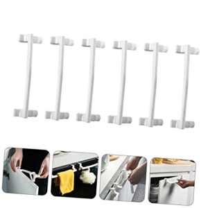 HOLIDYOYO 6pcs Door Hook Towel Hooks Towel Holder Over Door Towel Stand Over Door Towel Rack Cabinet Door Towel Hanger Arm Warmers Cabinet Hooks Kitchen Dish Cloth Storage Rod Towel Bar Abs