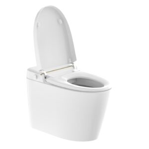 WIIS' IDEA Smart Toilet, Elongated One Piece Bidet Toilet with Bidet Built In, Tankless Smart Bidet Toilet with Auto Open Close, Auto Flush, Foot Sensor, Heated Bidet Seat, LED Display, Night Light