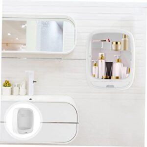 PRETYZOOM 1pc Storage Mounted Shelves for Storage Wall Shelf Household Storage Shelf Wall- Mounted Makeup Organizer Floating Shelves Wall Sundries Organizer Plastic White