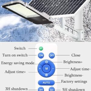 ZXXHNNAIH Solar Street Light IP165 Waterproof Solar Street Light with Pole,Easy Installation,Equipped with a Remote Control for Remote Control,for Yard