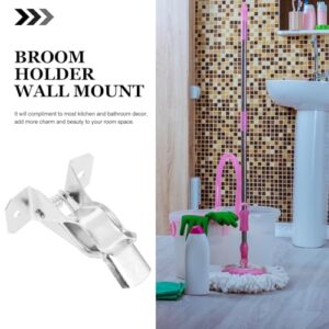 SOESFOUFU 10pcs Mop Buckle Wall Hanging Hooks Broom Holder Mop Hanger Broom Gripper Mop Hook Wall Mount Broom and Mop Holder Broom Rack Broom Organizer Wall Mount Broom Storage Iron