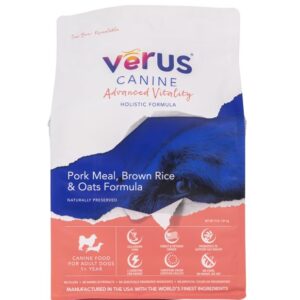 VeRUS Pet Foods Dry Dog Food Pork, Advanced Vitality Formula 4lb Bag