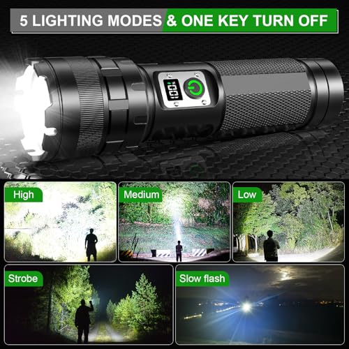 WENOTK Rechargeable Led Flashlights High Lumens, Super Bright Flashlight with 11 Modes Ipx6 Waterproof, Powerful Handheld Flashlight for Camping Emergencies Hiking Home