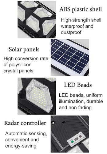 ZXXHNNAIH Solar Street Light Solar Parking Lot Light,with Motion Sensor and Remote Control,IP67 Waterproof,for Basketball Court Parking Lot