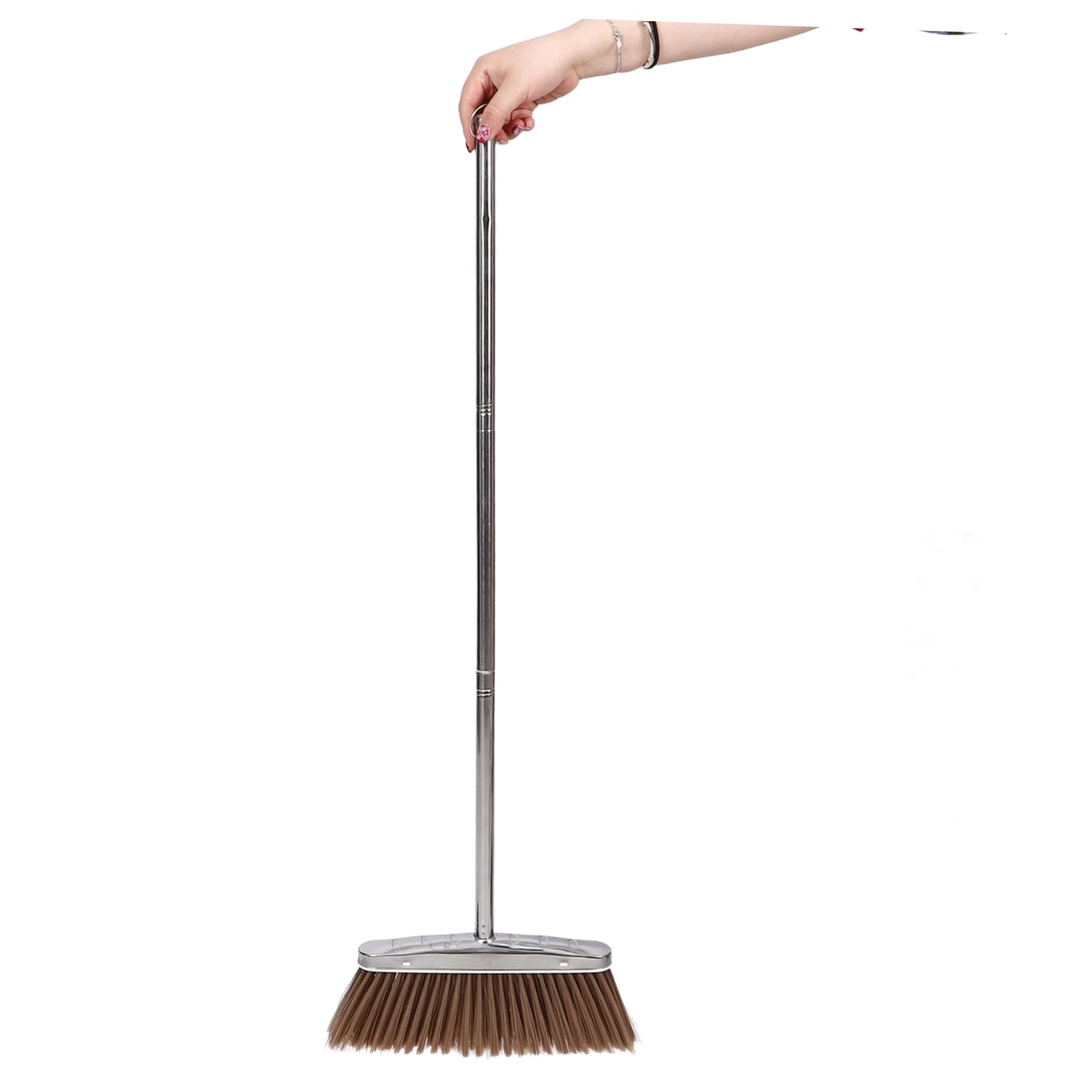 Amosfun 1 Set Stainless Steel Trash Shovel Rubbish Dustpan Standing Broom and Dustpan House Sweeping Broom Hand Broom and Dustpan Dustpans with Broom Dust Brush Grass Concrete Broom Silver