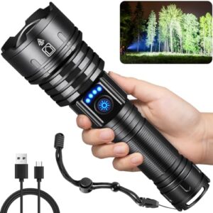 wenotk flashlights high lumens rechargeable, super bright flashlight, adjustable tactical flashlight, 5mode flash light high powered, waterproof led flashlight for camping, hiking, home, emergencies