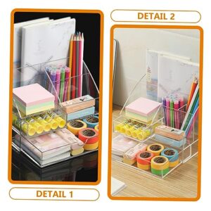 Garneck Stationery Organizer Acrylic Display Case Transparent Countertop Storage Rack Desk Drawer