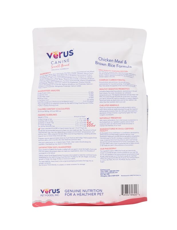 VeRUS Pet Foods Dry Dog Food Pork, Advanced Vitality Formula 4lb Bag